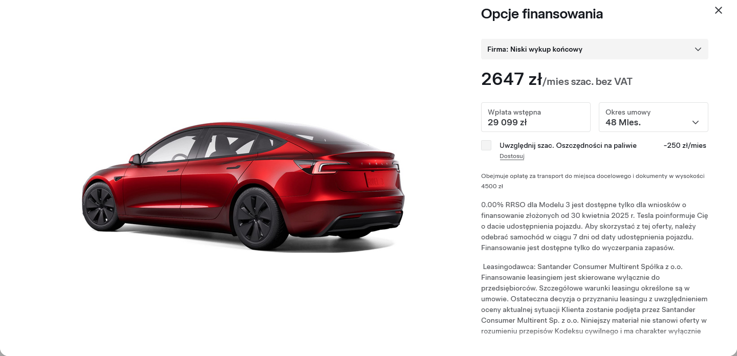 Nowa Tesla Model 3 z 0% oprocentowaniem [PROMOCJA] - Tesla Polska